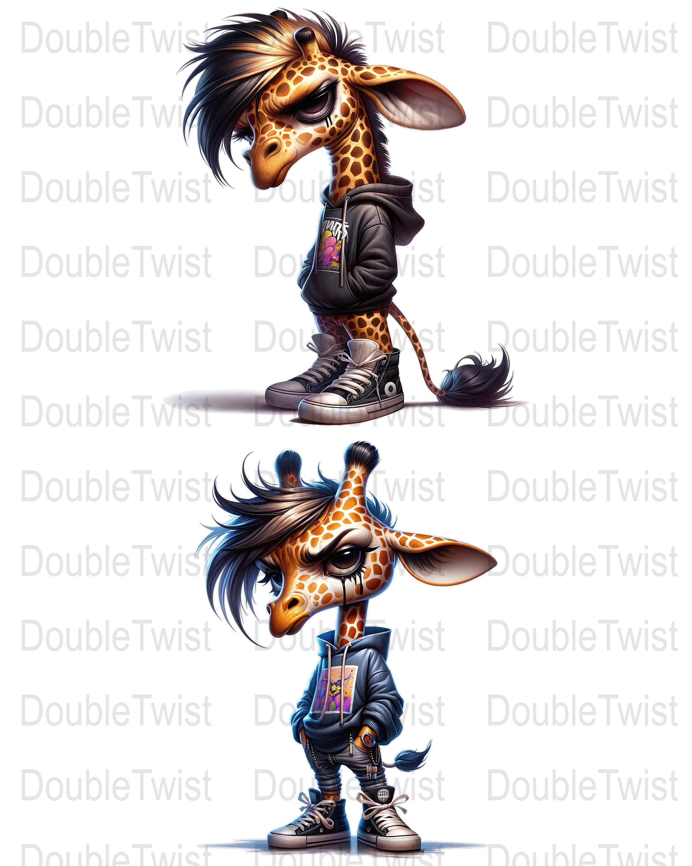Emo Giraffe Digital PNG, Cool Punk Rock Giraffe Clipart, High-res Sublimation Design, Gothic ...