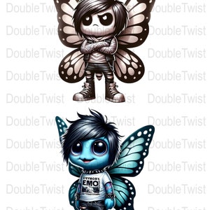 Emo Butterfly Clipart Pngs, Goth Aesthetic Digital Art, Dark Fairy ...