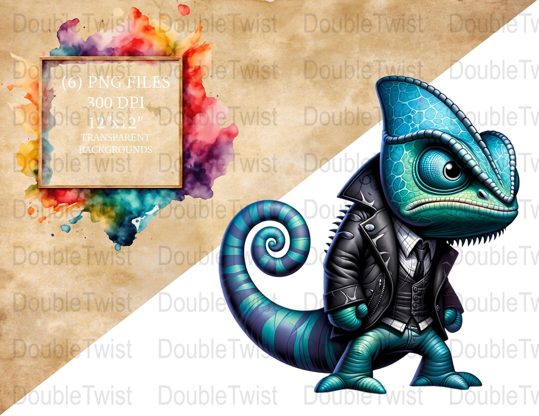 Goth Chameleons PNG Clipart, Gothic Reptiles, Digital Download, Edgy ...