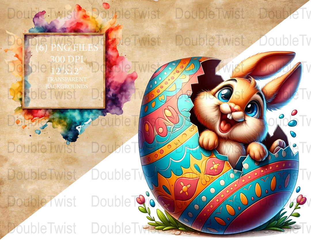 Easter Egg Bunnies PNG, Cute Cartoon Rabbit, Spring Clipart, Kids ...