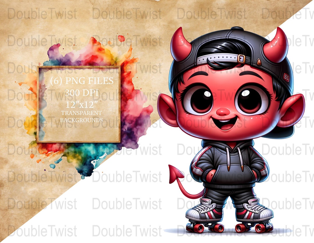 Cute Little Devils Png's, Playful Demon Clipart, Kids Fantasy Art ...