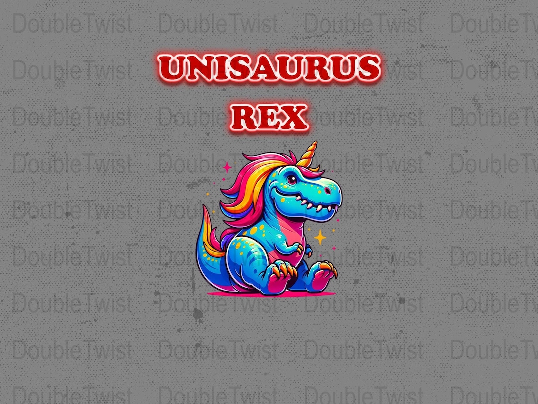 Funny Dinosaur T-shirt Design, Unisaurus Rex PNG, Colorful Shirt ...