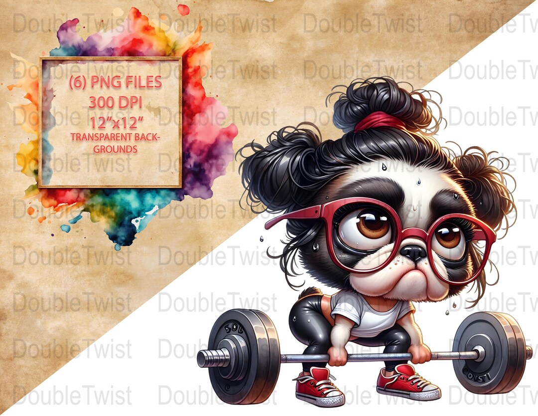 Cute Animal Gym Clipart, Weightlifting Animals PNG, Fitness Animals ...