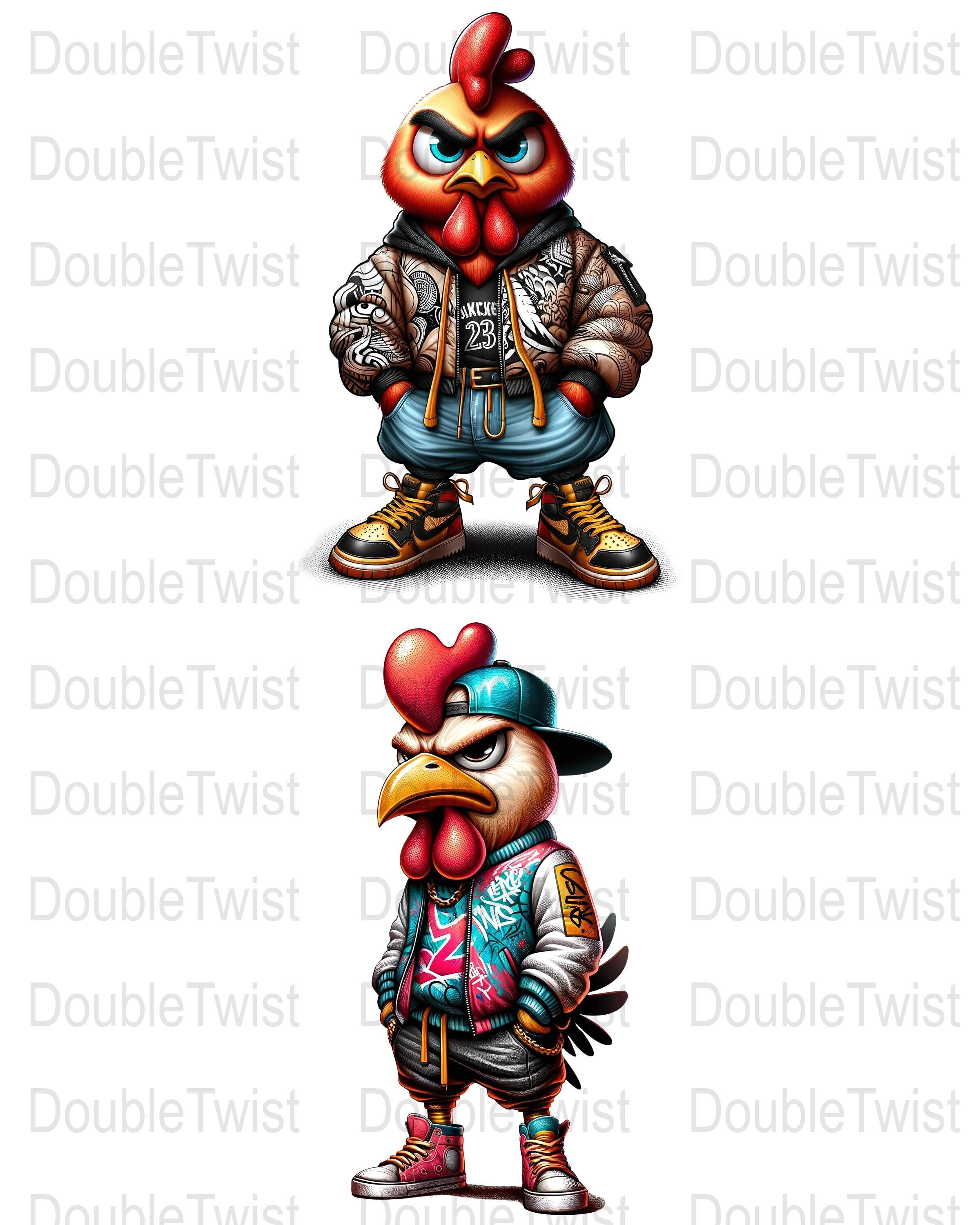 Graffiti Chicken PNG Clipart: Urban Rooster Illustration (digital ...