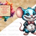 Cute Smiling Mouse Clipart Set, Funny Dressed Mice PNG, Digital ...