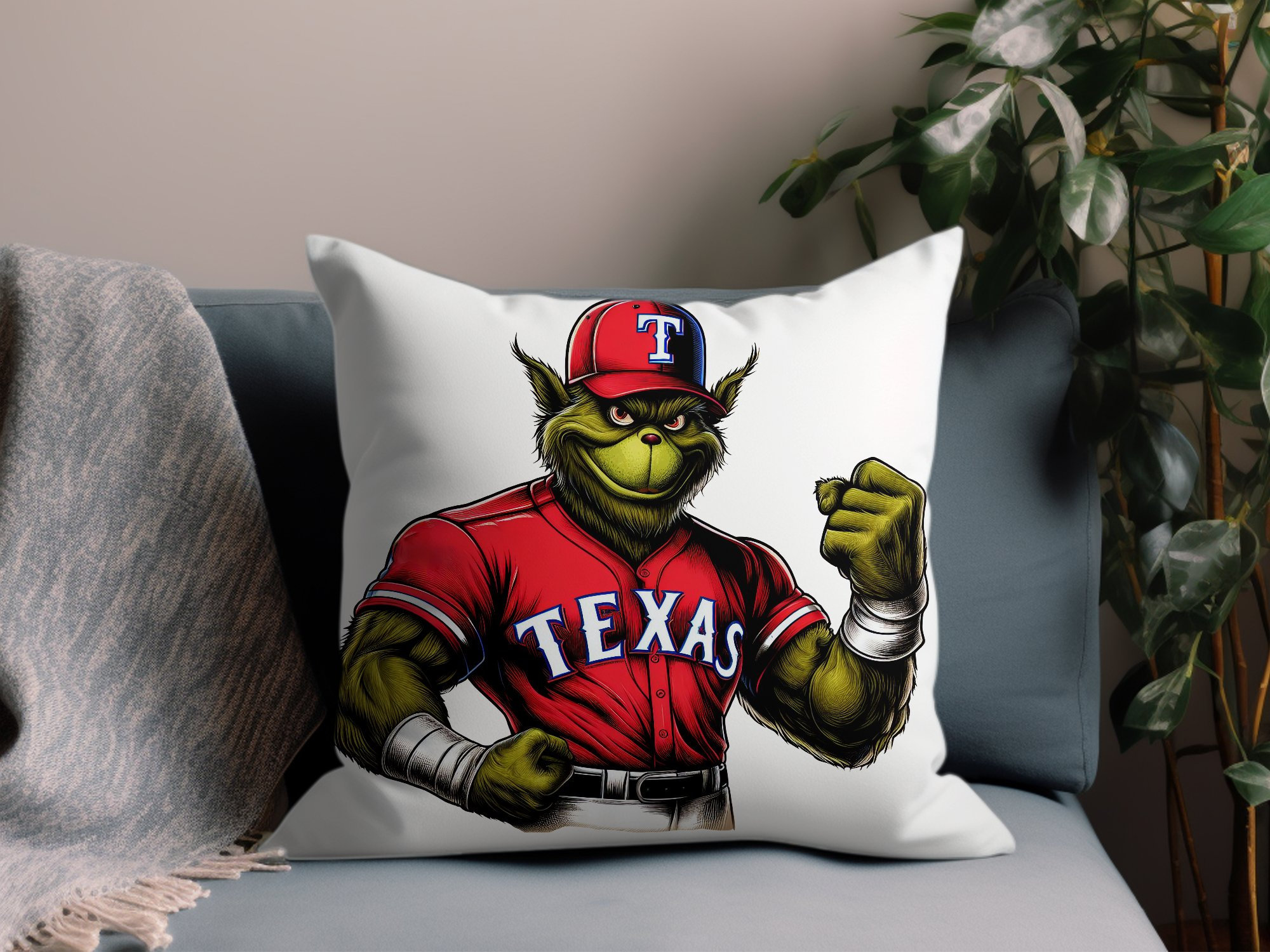 Grinch Rangers Baseball Player PNG, Quirky Digital Baseball Artwork ...
