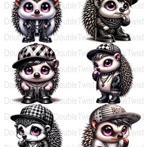 Emo Hedgehogs Clipart PNG, Cute Goth Animals, Digital Download ...