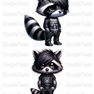 Emo Raccoon Clipart PNG, Cute Digital Download, Punk Raccoon Graphic ...
