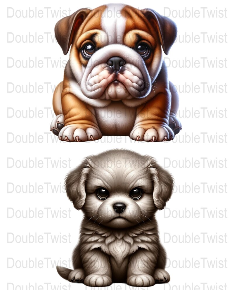 Grumpy Puppy Clipart, Cute Puppies PNG, Digital Download, Pet ...