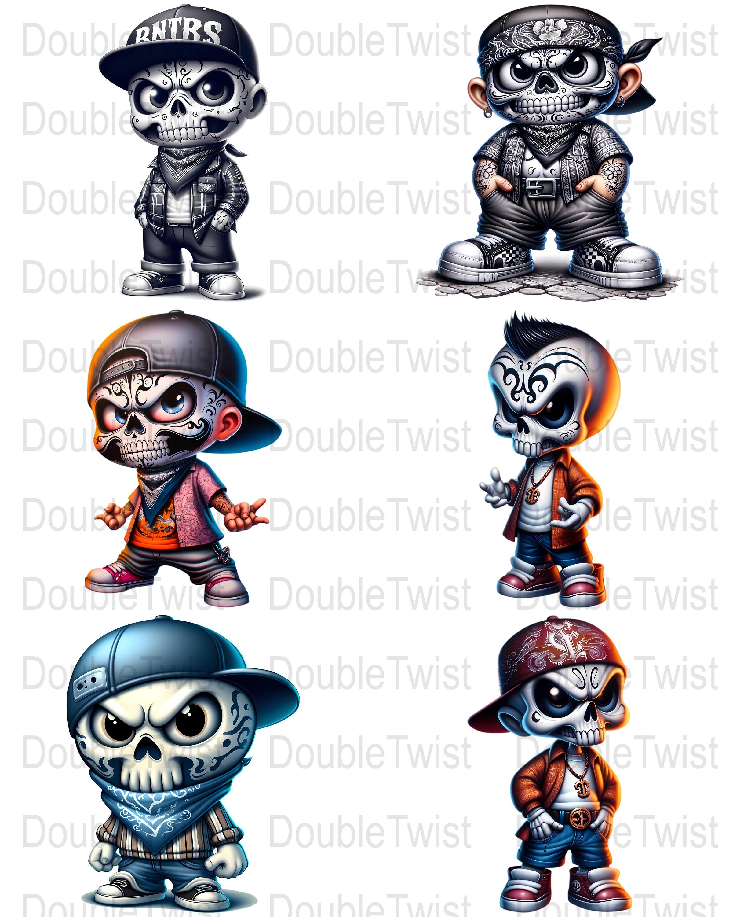 Gangster Thug Skull Boy Clipart, PNG Street Style Characters, Urban ...