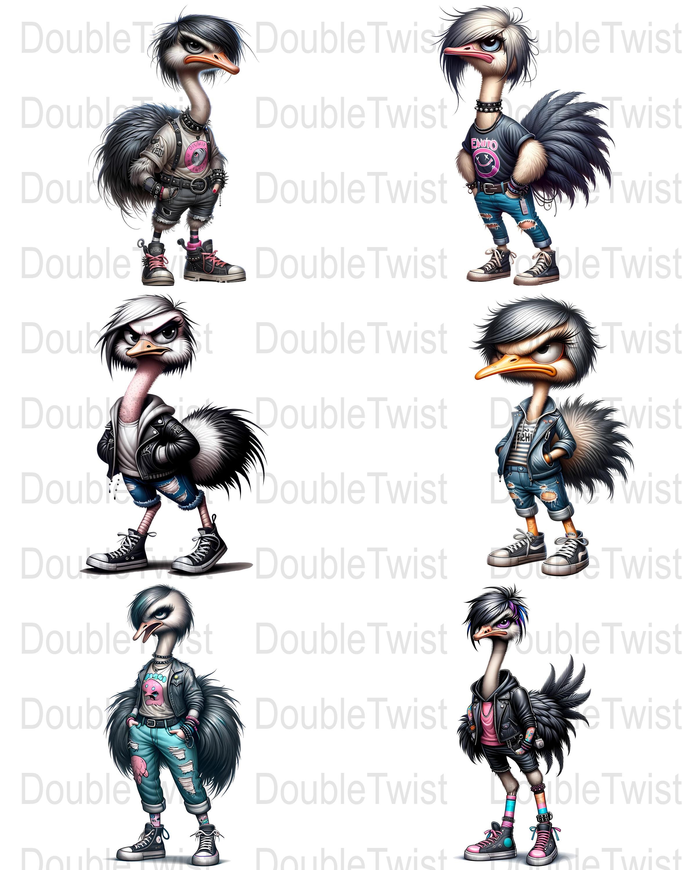 Emo Emus PNG Clipart, Cool Emu Art, Digital Download, Teen Room Decor ...