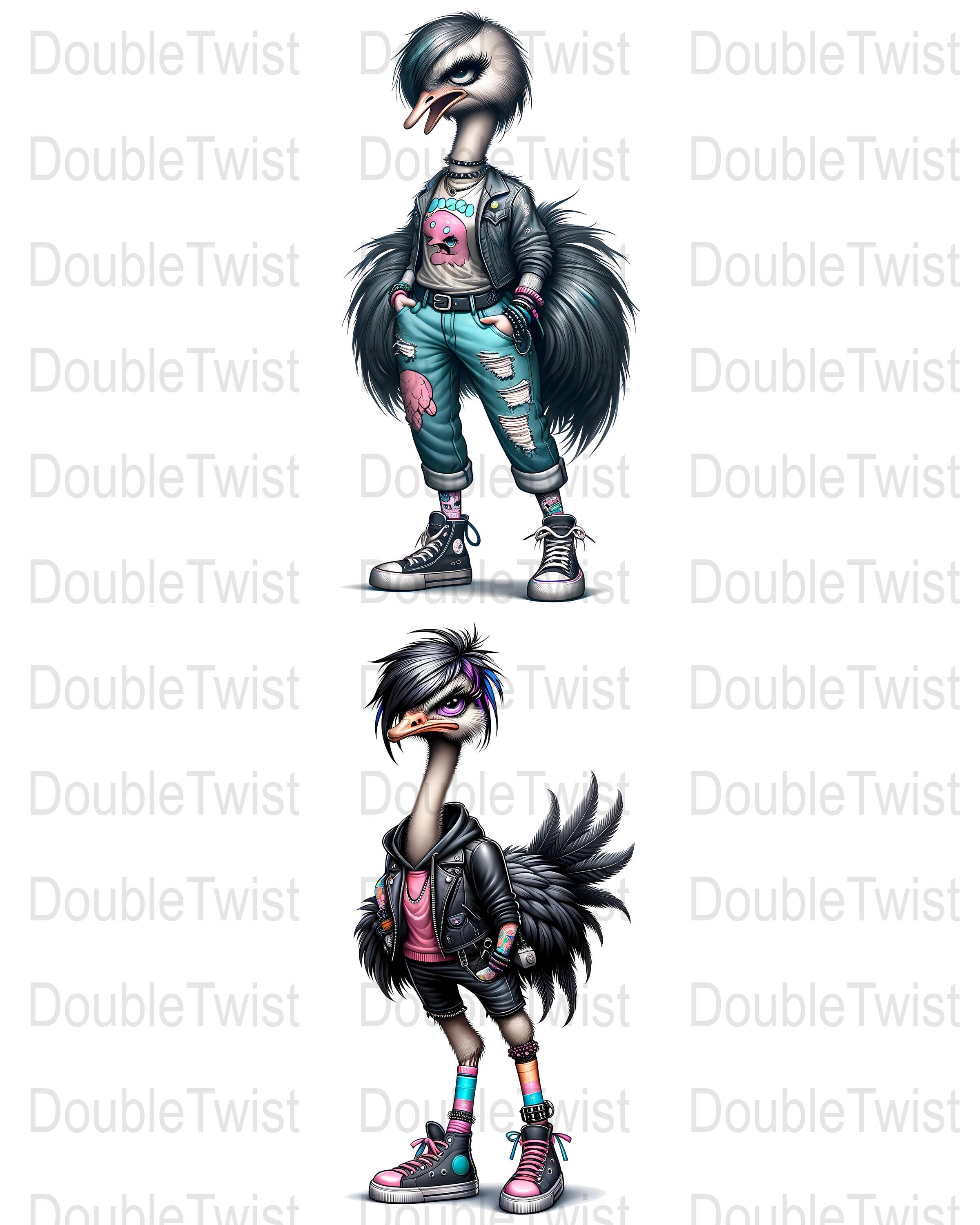 Emo Emus PNG Clipart, Cool Emu Art, Digital Download, Teen Room Decor ...