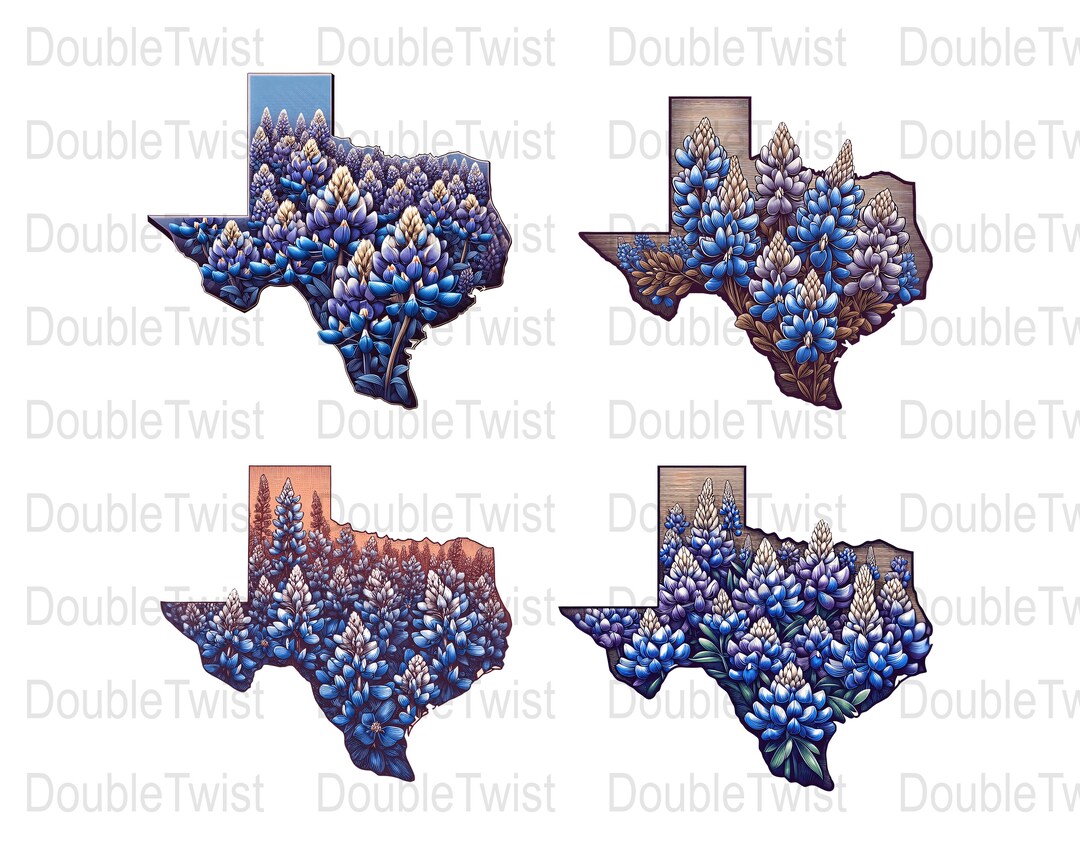 Texas State Bluebonnets PNG File for Sublimation Bundle, 4 Piece, Texas ...