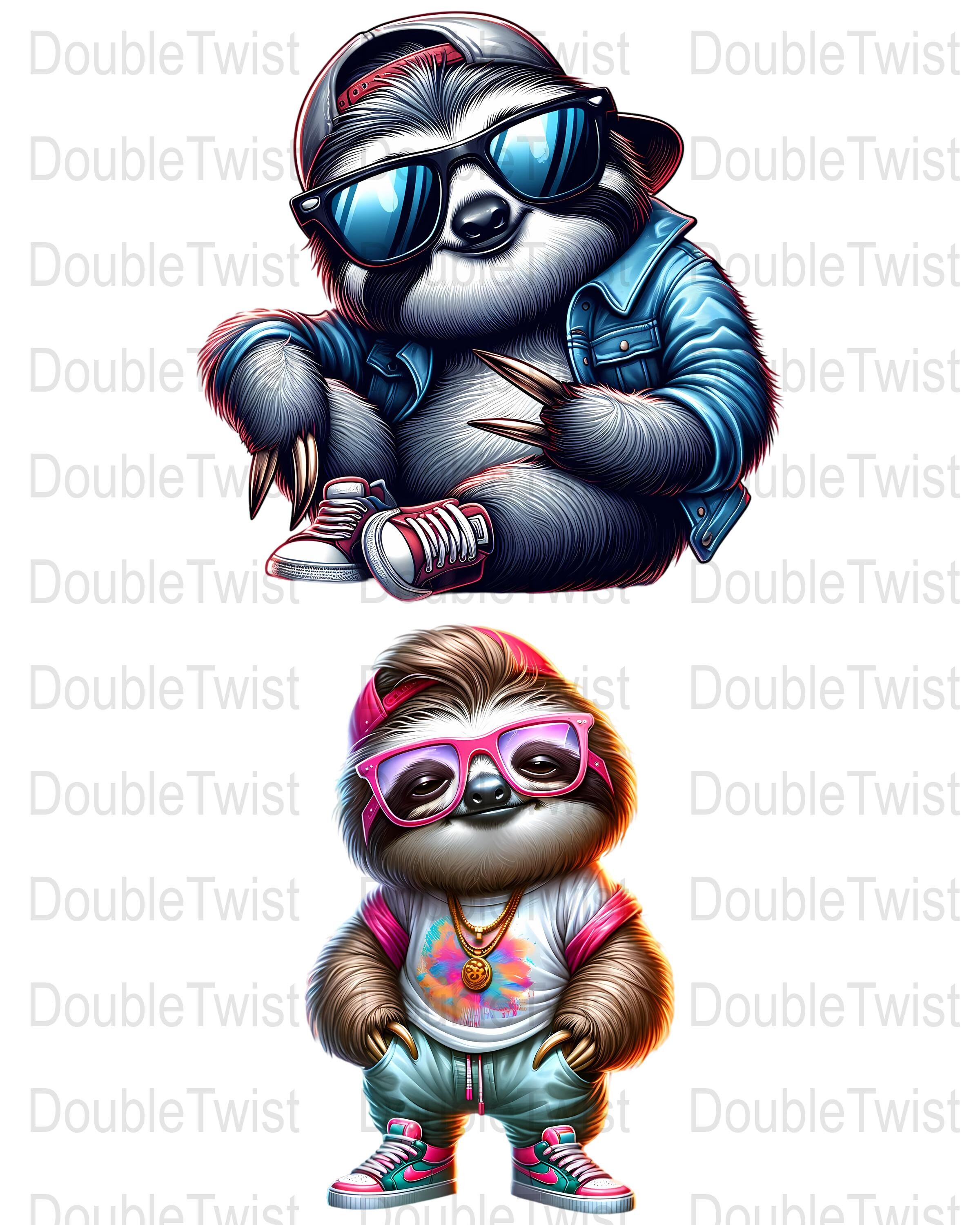 Cool Sloth Clipart, Streetwear Style Sloths PNG, Urban Chill Hipster ...