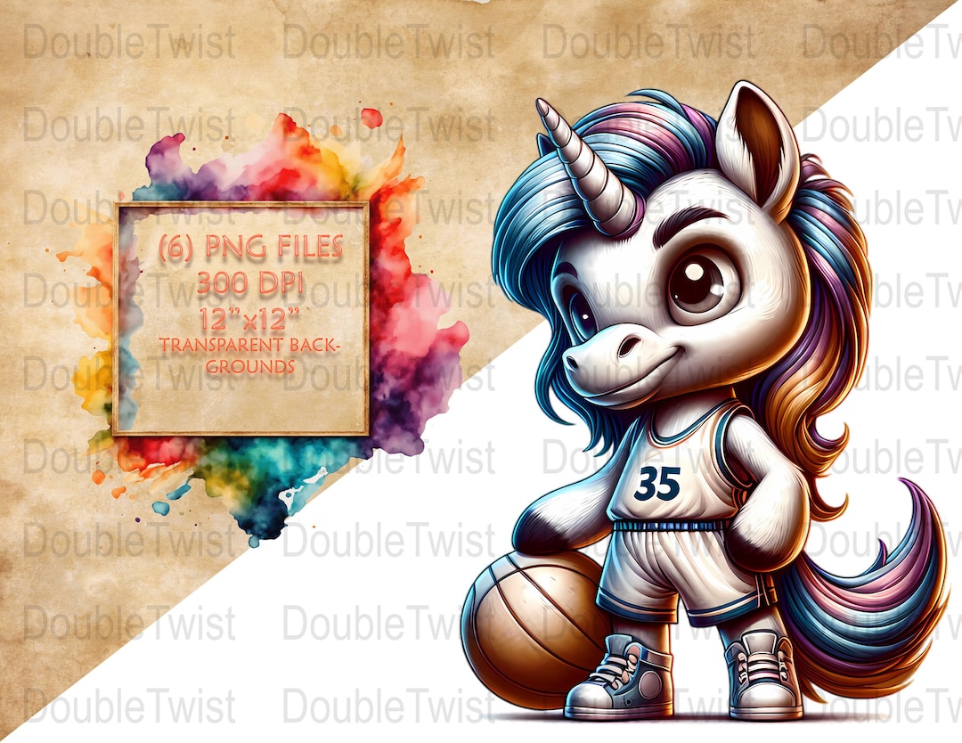 Unicorn Basketball Player PNG, Digital Download, Cute Unicorn in Sports ...