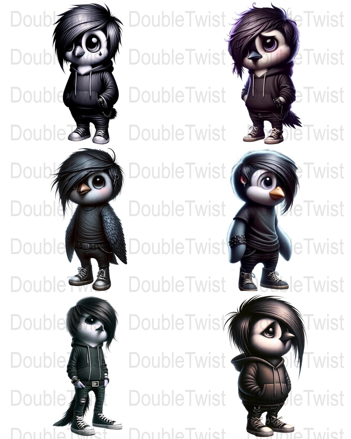 Emo Penguin Clipart, Hoodie PNG, Scrapbooking (digital Download) - Etsy