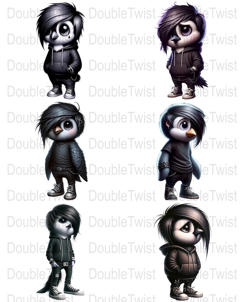 Emo Penguin Clipart, Hoodie PNG, Scrapbooking (digital Download) - Etsy