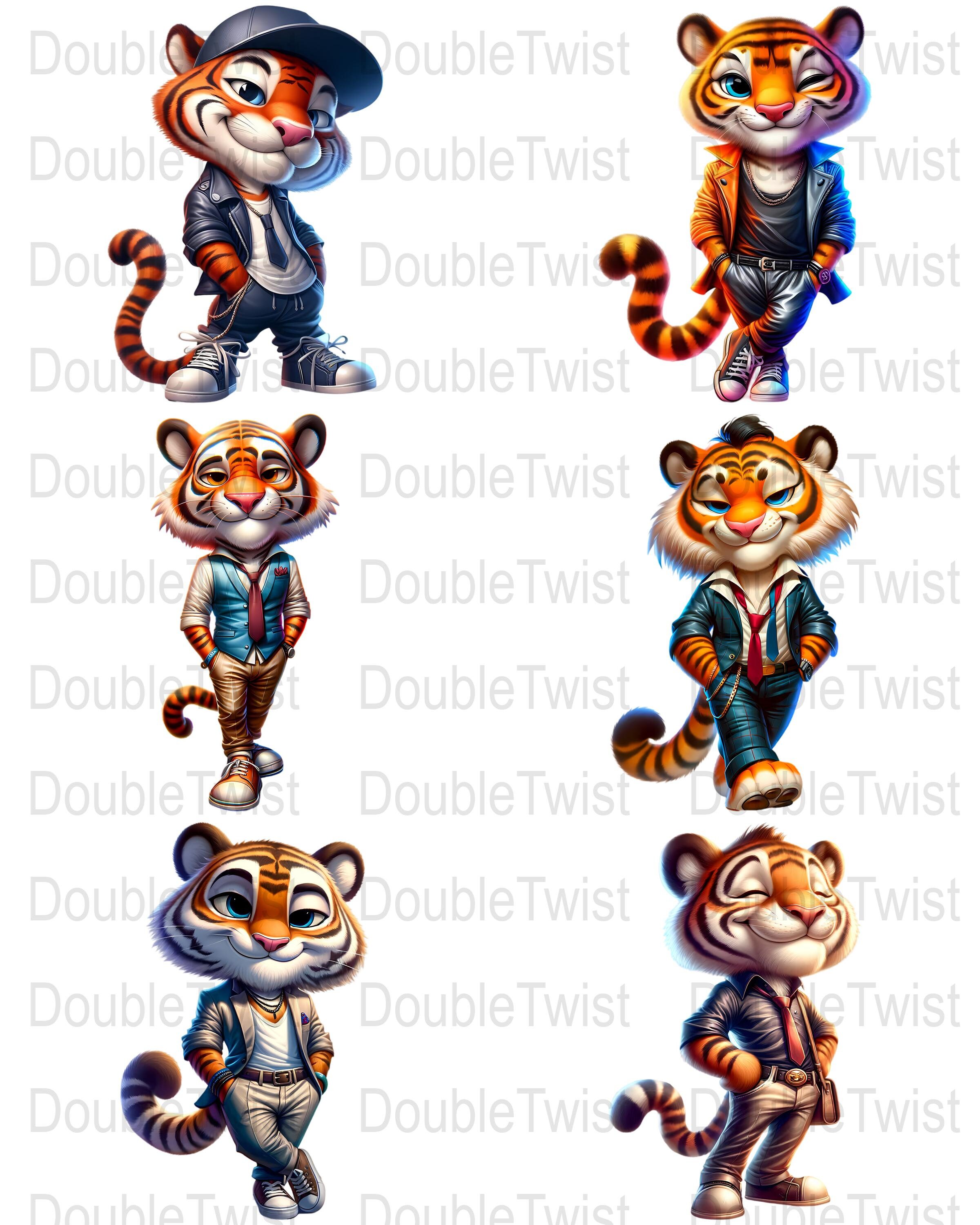 Stylish Tigers PNG, Cool Urban Tiger Clipart, Cartoon Tiger Images, Digital Art Files for Print ...