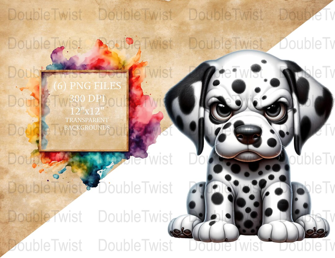 Grumpy Puppy Clipart, Dalmatian PNG Graphics (digital Download) - Etsy