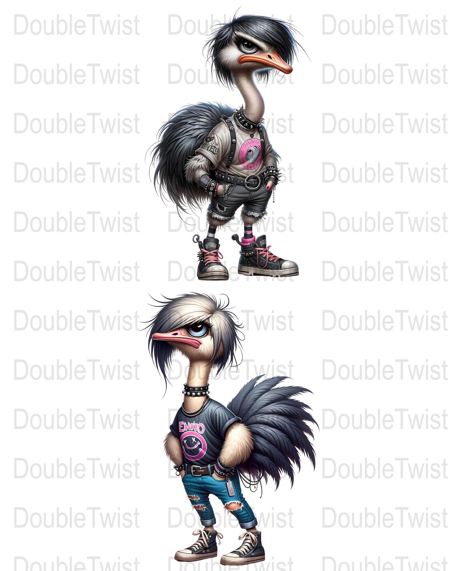 Emo Emus PNG Clipart, Cool Emu Art, Digital Download, Teen Room Decor ...