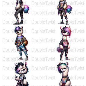 Drama Llamas, Emo Llamas Clipart, Punk Llama PNG Files, Cute Alpaca ...