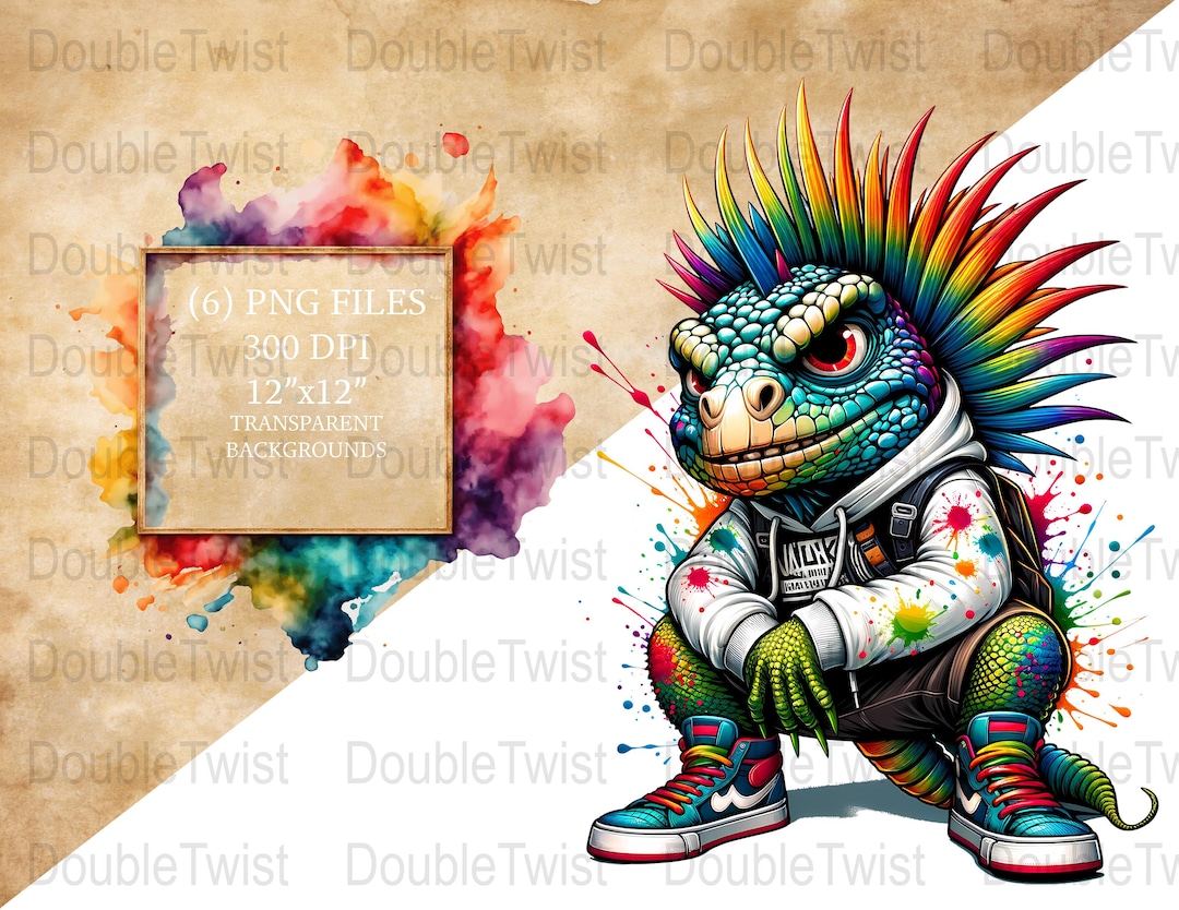 Streetwear Urban Iguana Pngs, Colorful Graffiti Style Iguanas, Digital ...