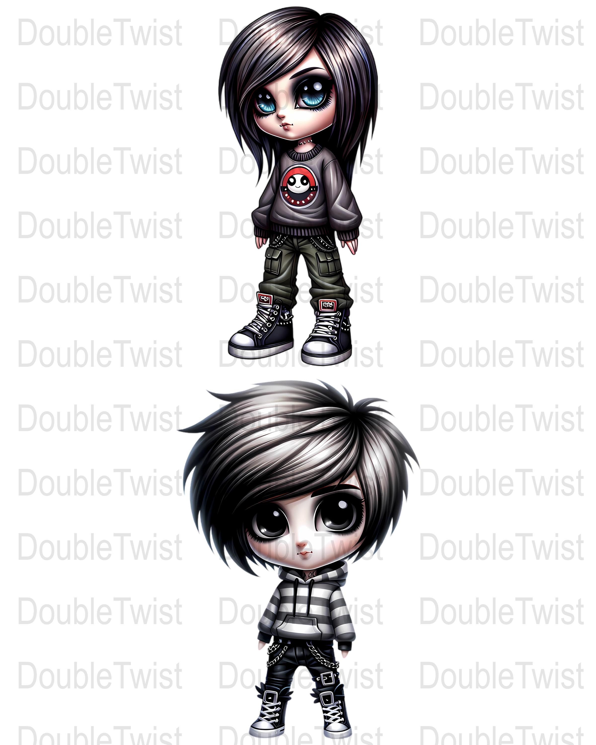 Emo Cartoon Mix Pictures Purple Emo Goth Girl Art Print By Magi Arts