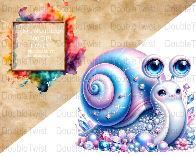 Enchanted Snail Ecosystem Clipart | Whimsical Fantasy Snail PNG ...