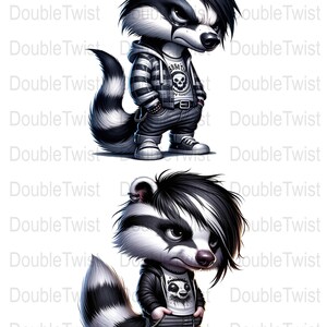 Emo Badger Clipart, Punk Rock Woodland Animal PNG, Digital Download ...