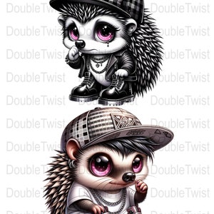 Emo Hedgehogs Clipart PNG, Cute Goth Animals, Digital Download ...
