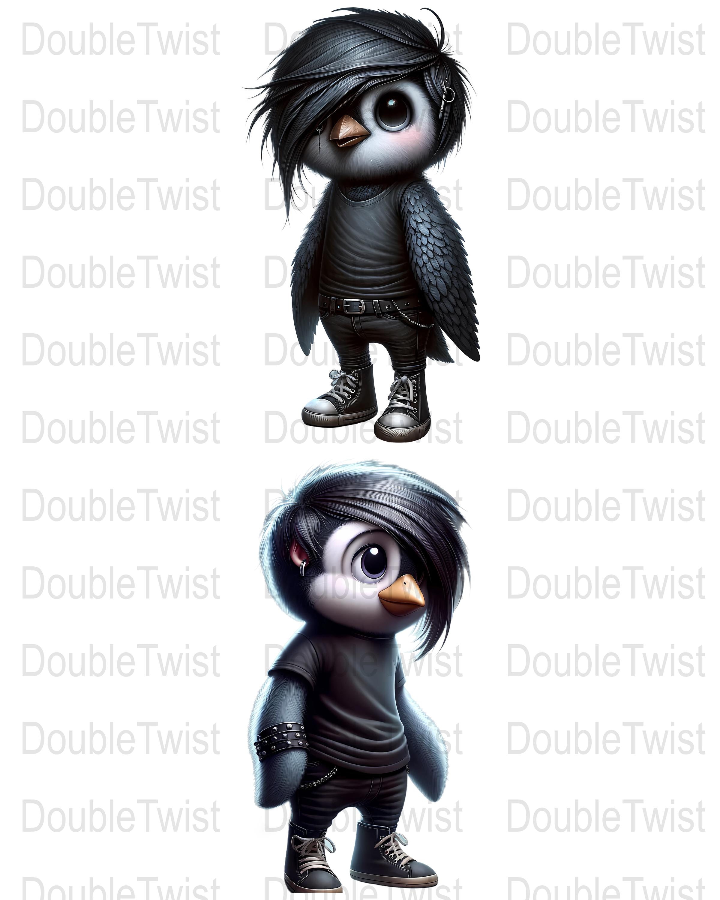 Emo Penguins Clipart, Cool Penguin With Hoodie, Digital Download, 300 ...