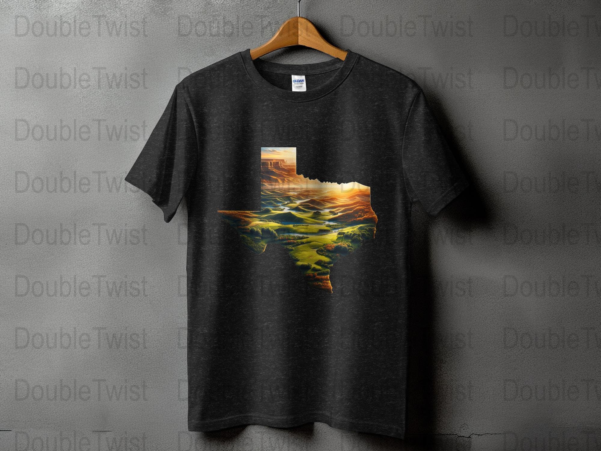 Texas Scenery Outline PNG, Diverse Texas Landscapes Illustration, Wall ...