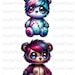 Distressed Emo Teddy Bear PNG Collection, Cute Gothic Bears Clipart ...