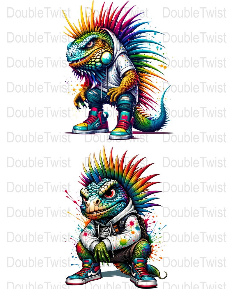 Streetwear Urban Iguana Pngs, Colorful Graffiti Style Iguanas, Digital ...