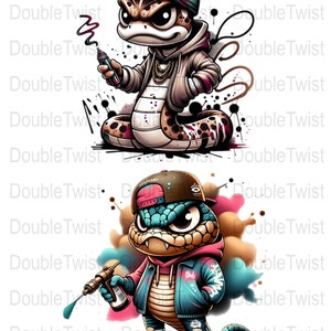 Urban Graffiti Snake Clipart, Colorful Streetwear Reptile Design, Bold ...