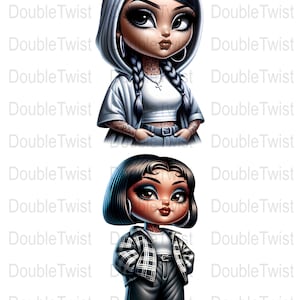 Cholo Doll Clipart PNG, Urban Fashion Girl Digital Art, Modern Female ...