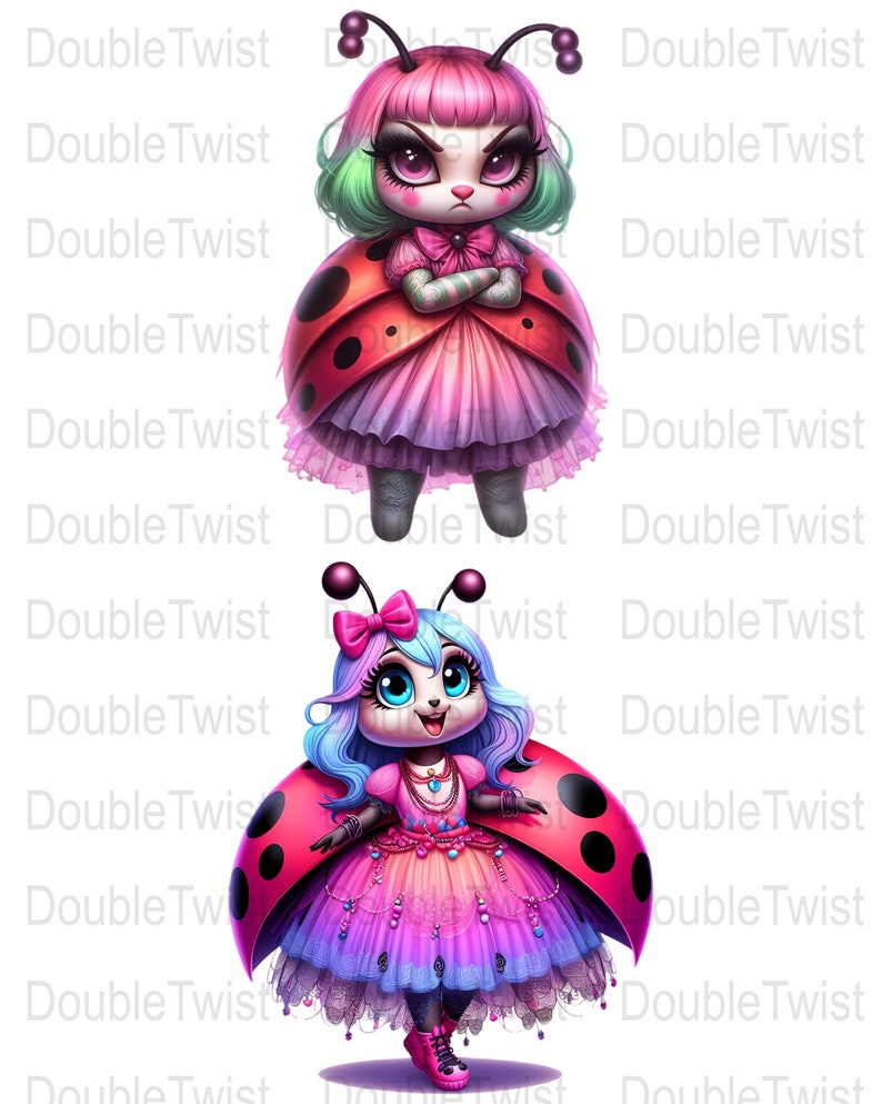 Pastel Goth Ladybug Clipart, Cute Gothic Bug PNG, Kawaii Digital ...