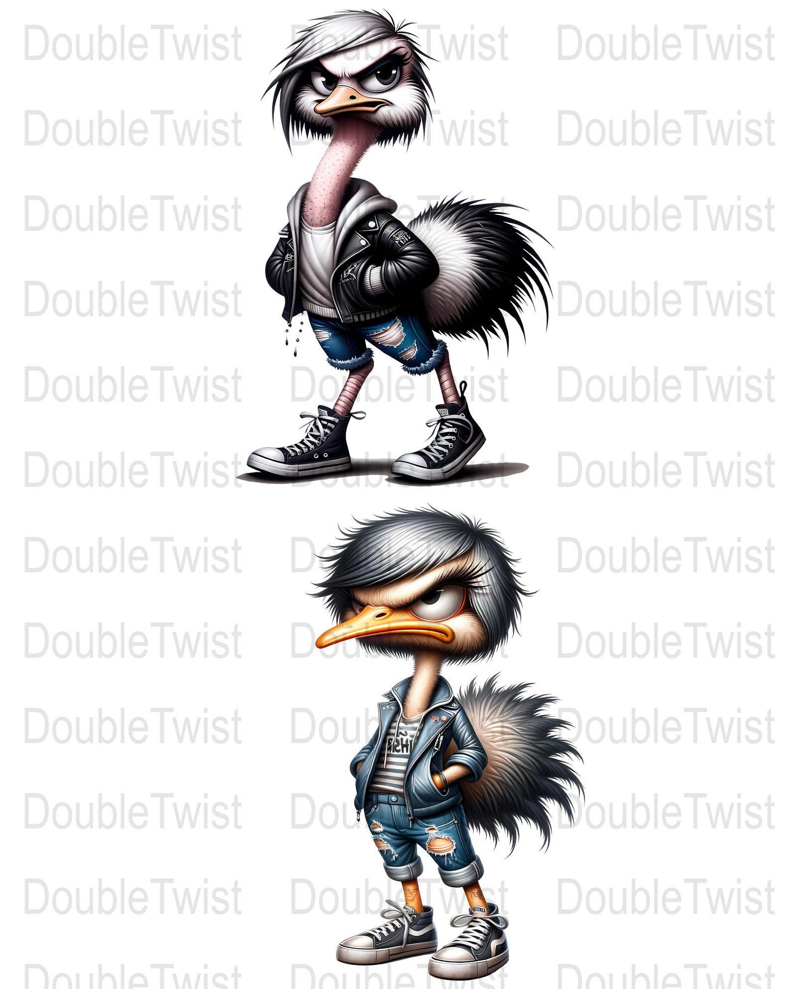 Emo Emus PNG Clipart, Cool Emu Art, Digital Download, Teen Room Decor ...