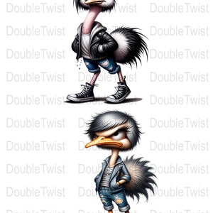 Emo Emus PNG Clipart, Cool Emu Art, Digital Download, Teen Room Decor ...