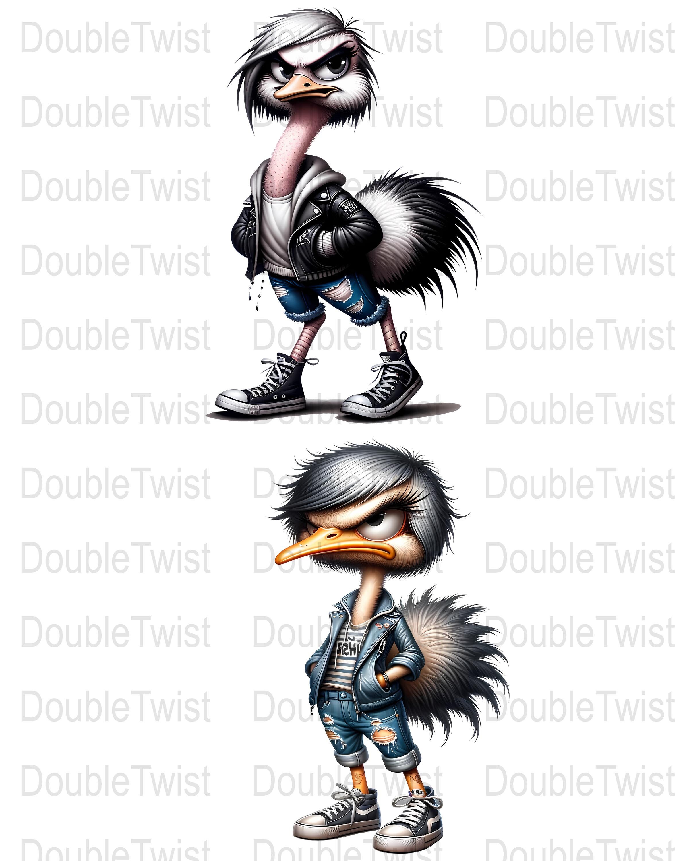 Emo Emus PNG Clipart, Cool Emu Art, Digital Download, Teen Room Decor ...