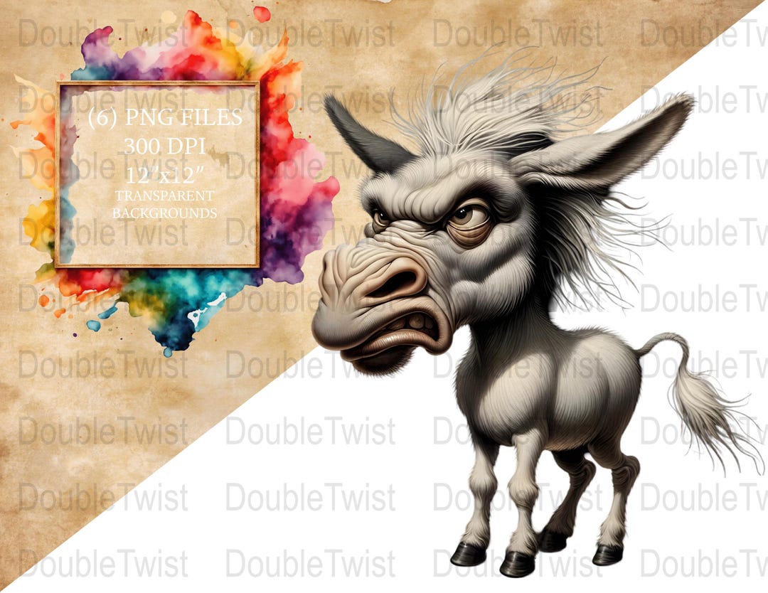 Angry Farm Animals Clipart, Cartoon Rooster, Cow, Donkey, Duck, Goat ...