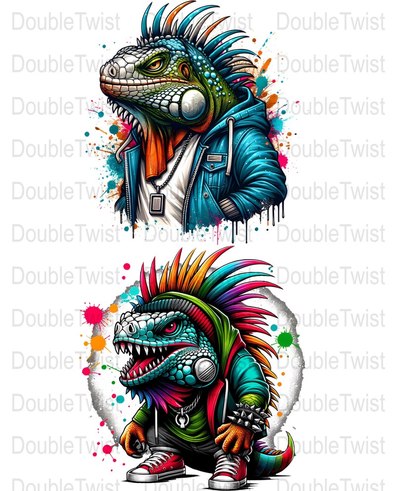 Streetwear Urban Iguana Pngs, Colorful Graffiti Style Iguanas, Digital ...