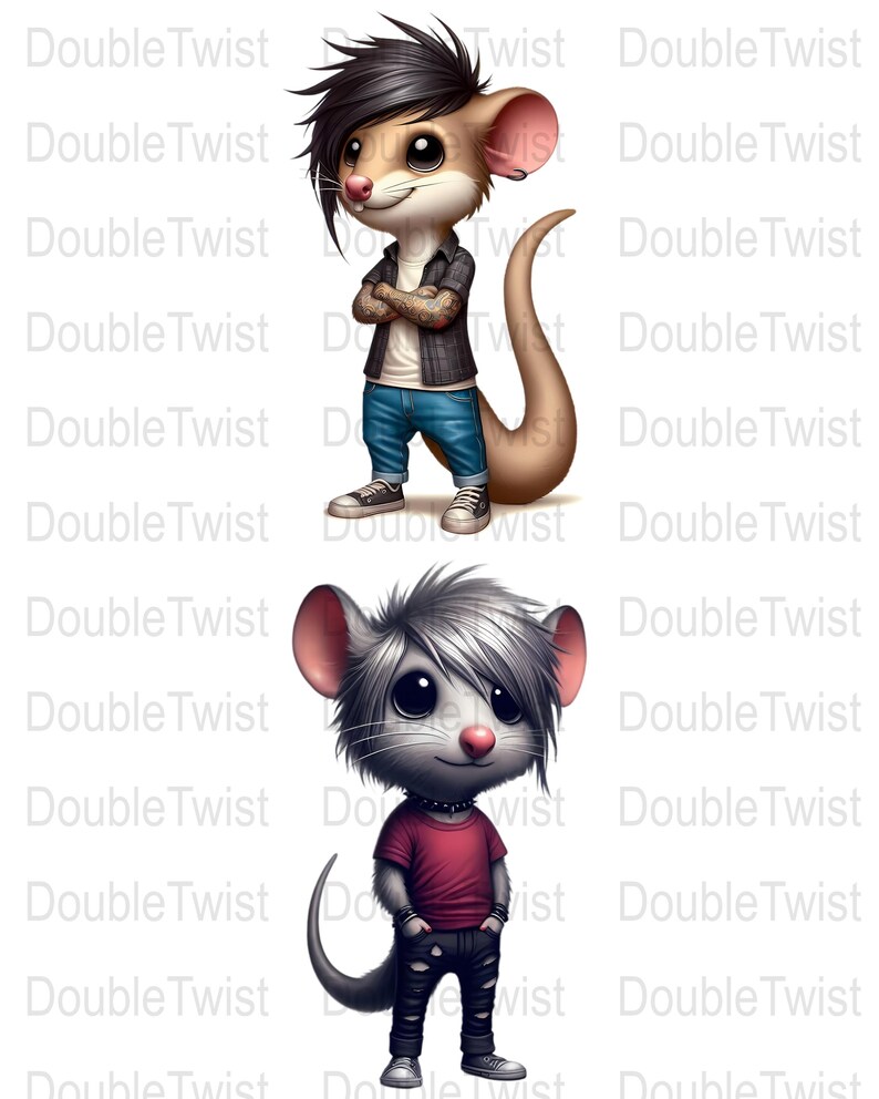 Emo Shrew Clipart Set: Goth Punk Animal Pngs (digital Download) - Etsy ...