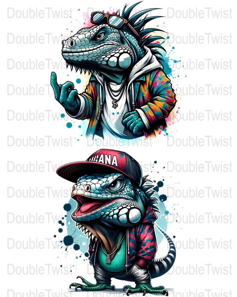 Streetwear Urban Iguana Pngs, Colorful Graffiti Style Iguanas, Digital ...