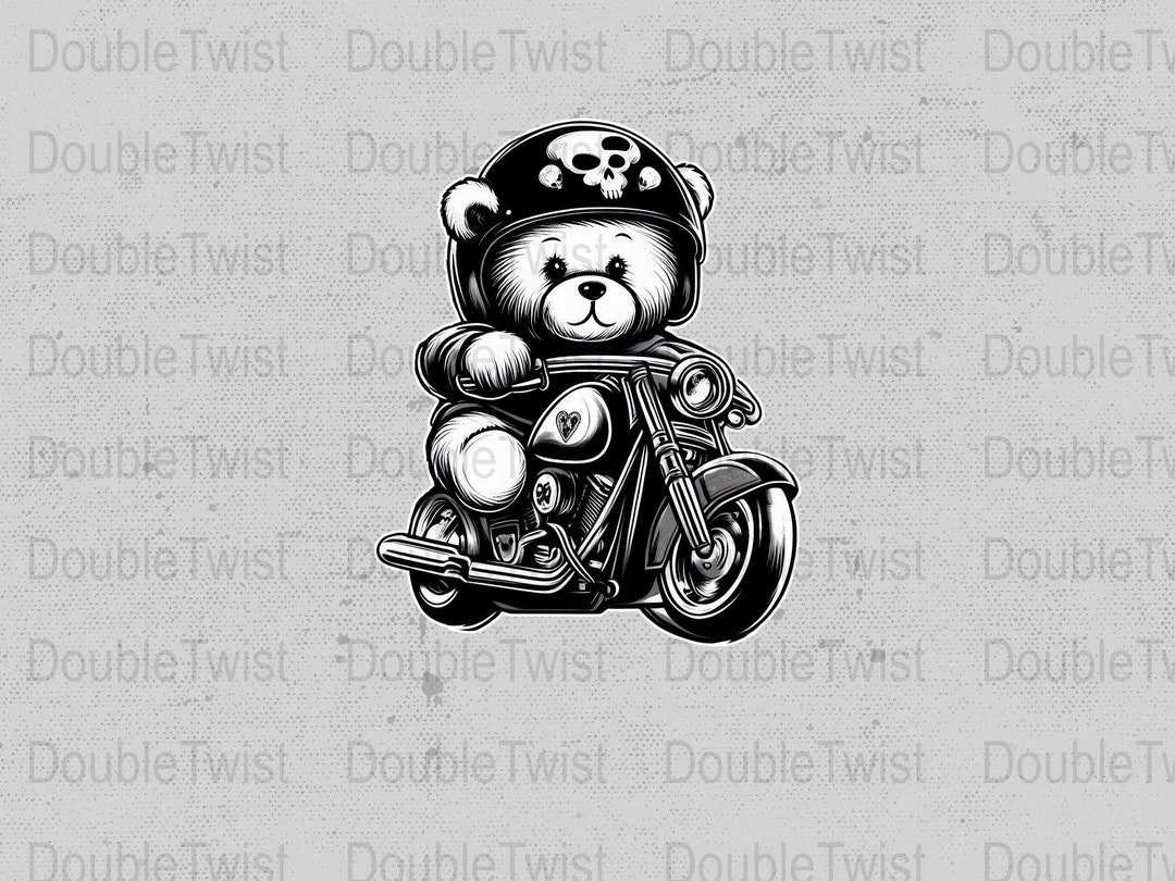 Motorcycle Riding Teddy Bear PNG: Fun Design for DIY Projects, Ideal ...