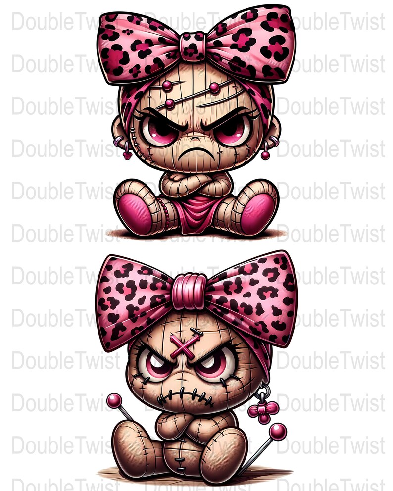Adorable Grumpy Voodoo Doll With Bow PNG Clipart, Cute Voodoo Doll ...