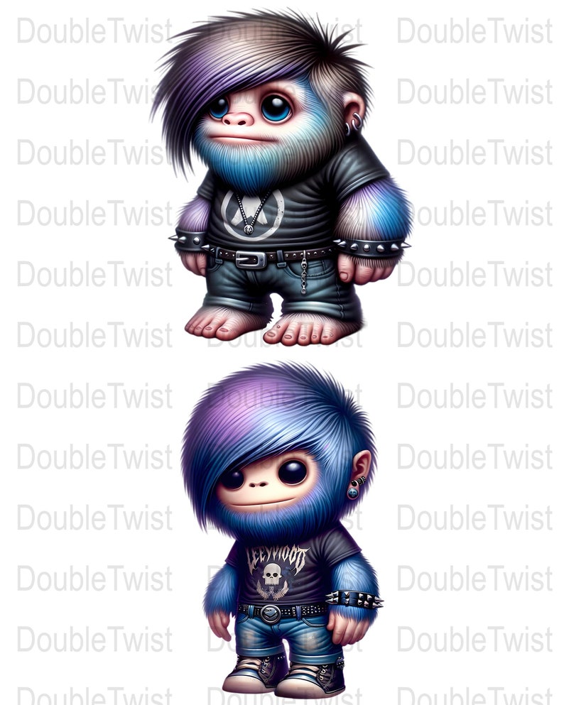 Emo Little Bigfoot Clipart, Goth Cryptozoology PNG Files, Cute Monster ...