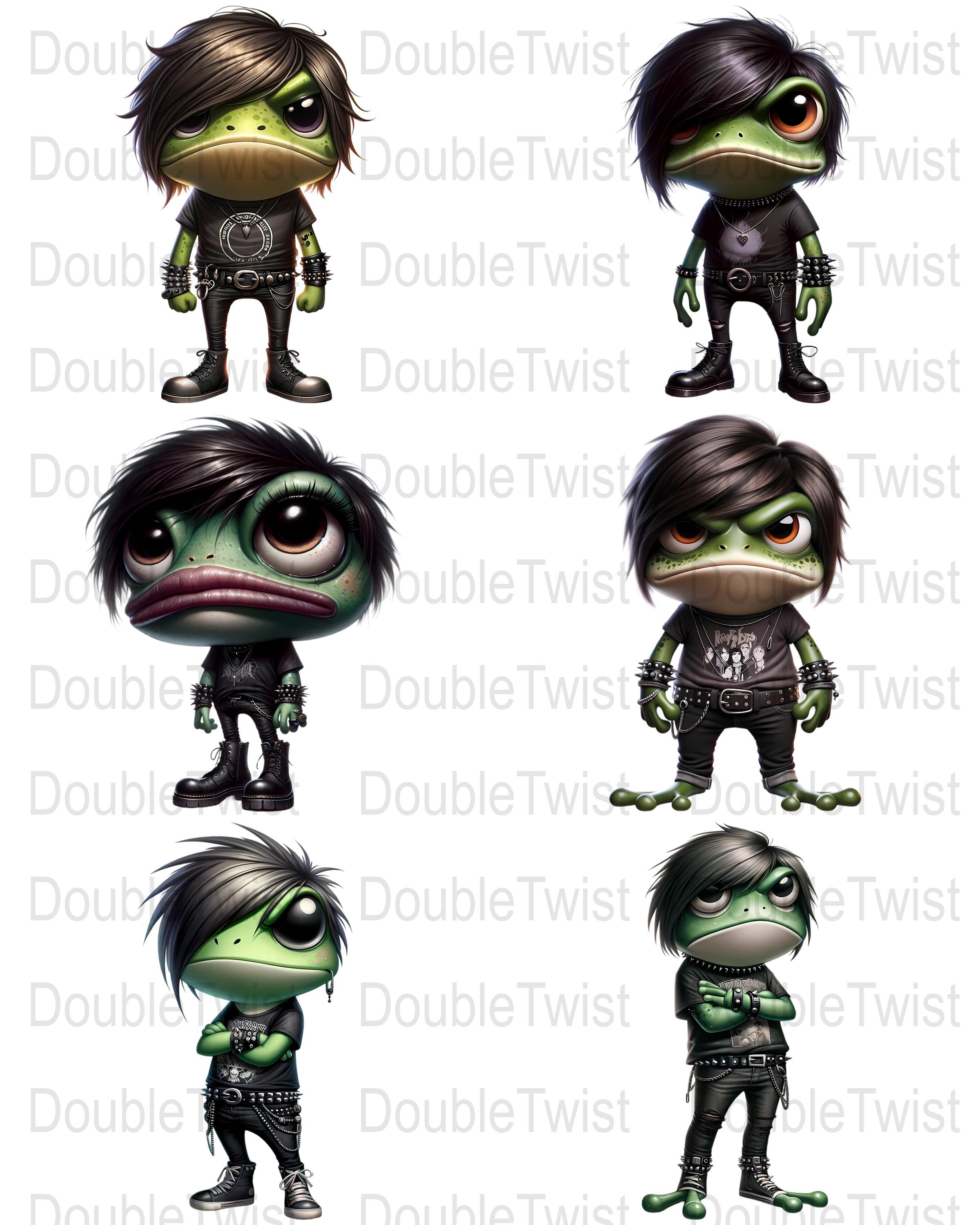 Emo Frog Clipart, Punk Amphibian Digital Art, Edgy Frog PNG Designs ...