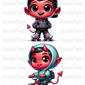 Cute Little Devils Png's, Playful Demon Clipart, Kids Fantasy Art ...