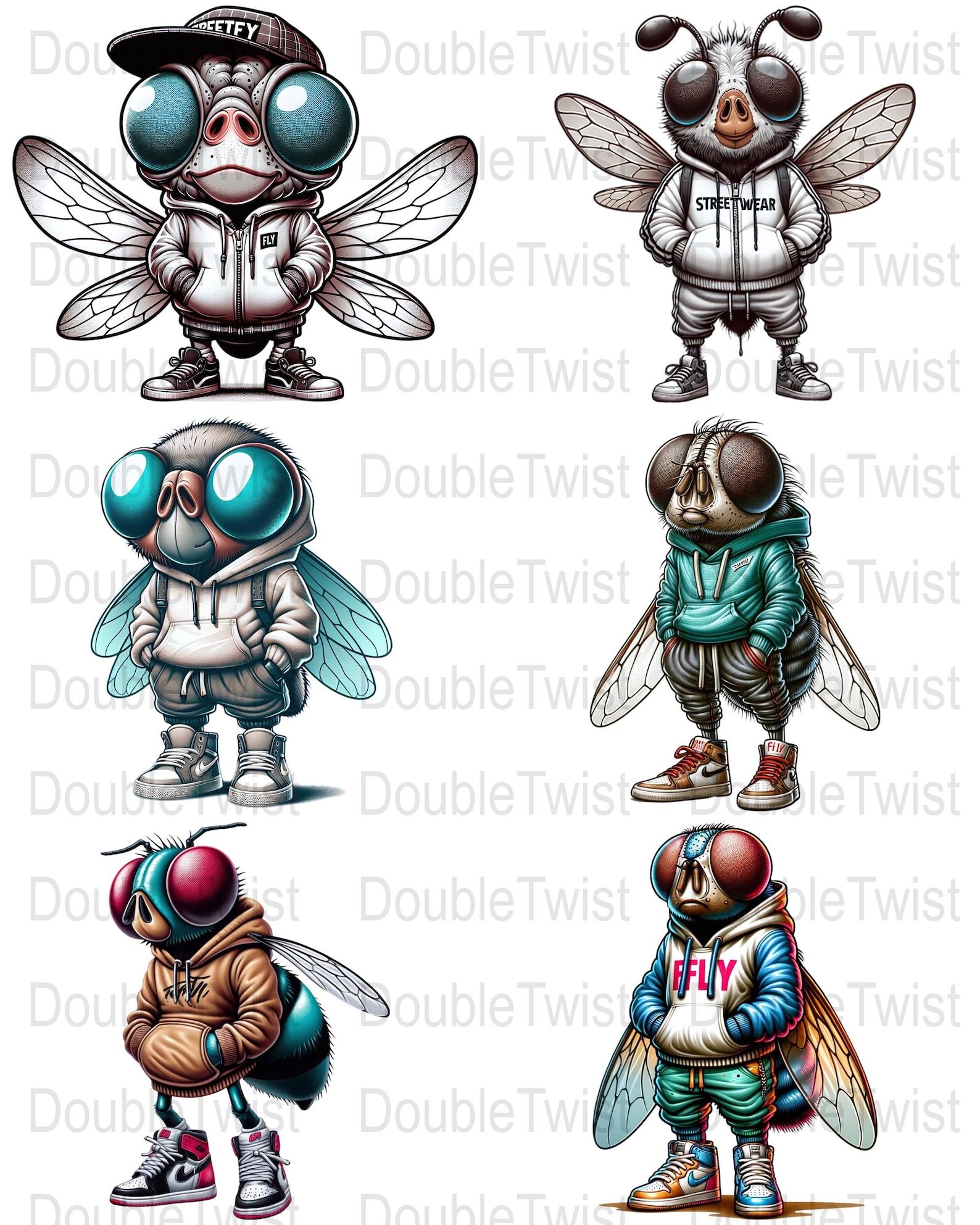 Streetwear Fly Clipart PNG, Urban Style Cartoon Fly, Fashionable Insect ...